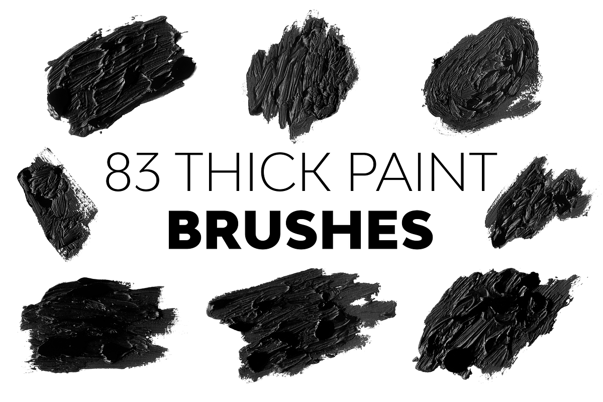 Thick Paint Brushes, a Brush Add-On by UnicDesign