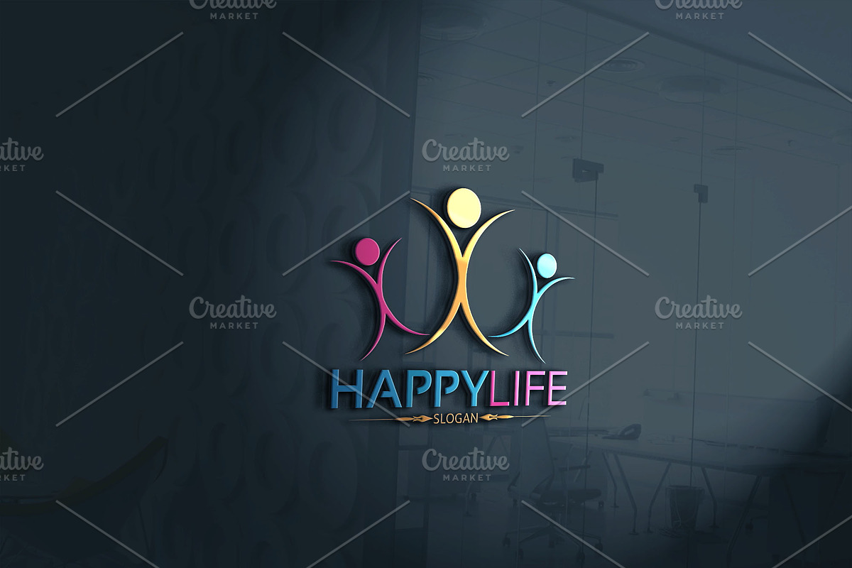 Happy Life Logo, a Branding & Logo Template by Josuf Media | Creative ...