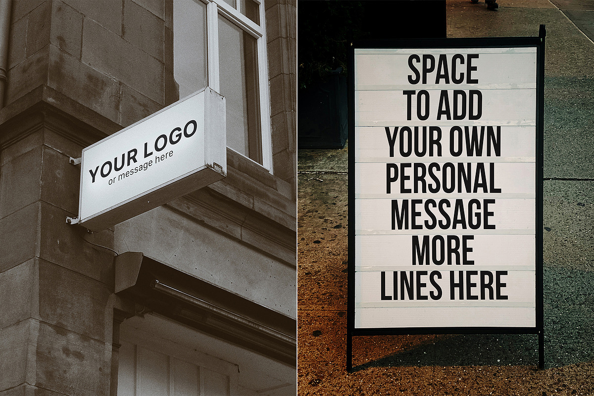 Signs to Add Own Message Mockups, a Product Mockup by Luuqas Design