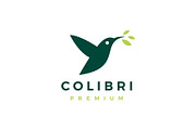 colibri leaf hummingbird logo vector, a Branding & Logo Template by vastard