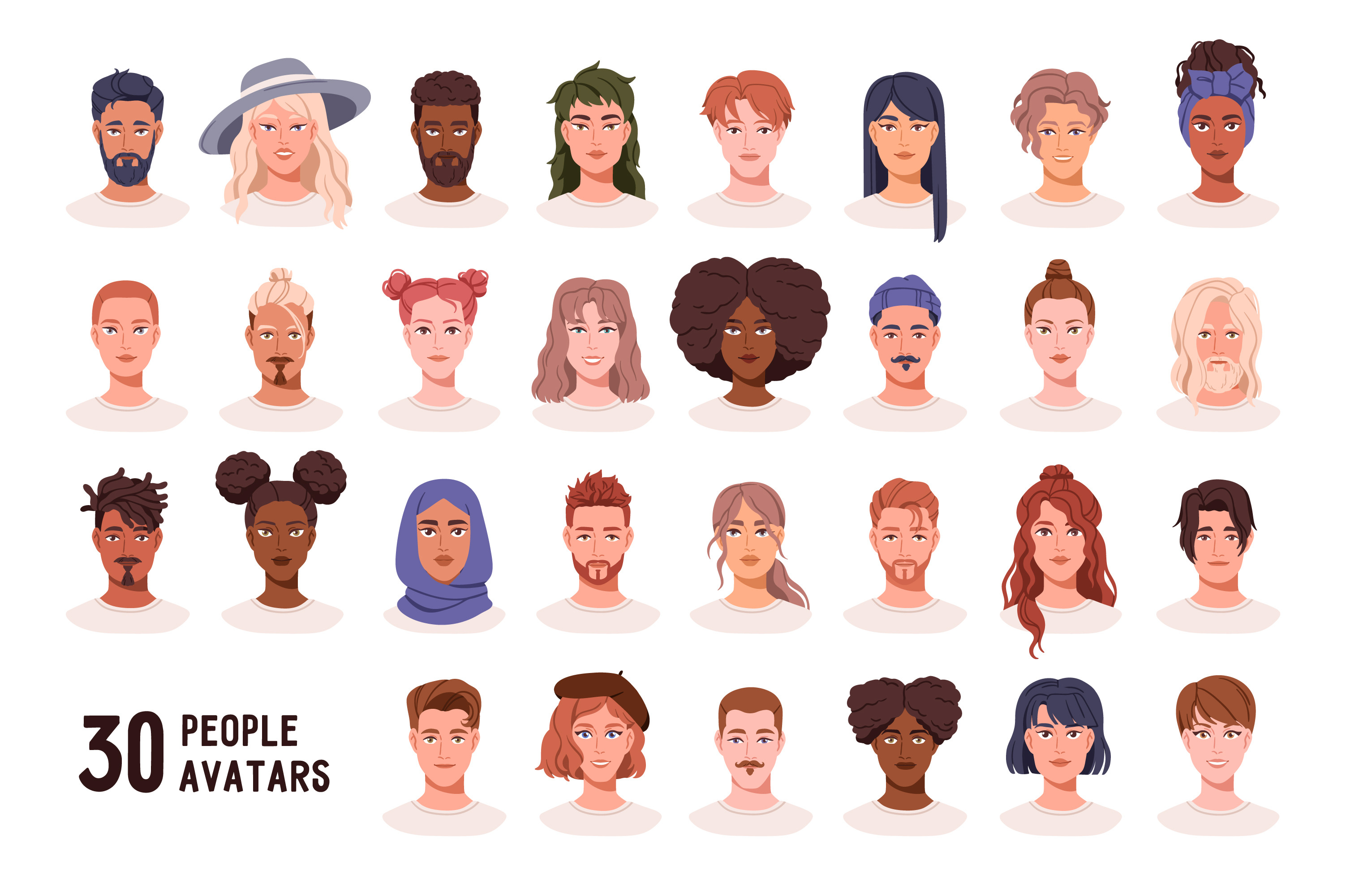 Diverse people avatars set, a Person Illustration by Good Studio