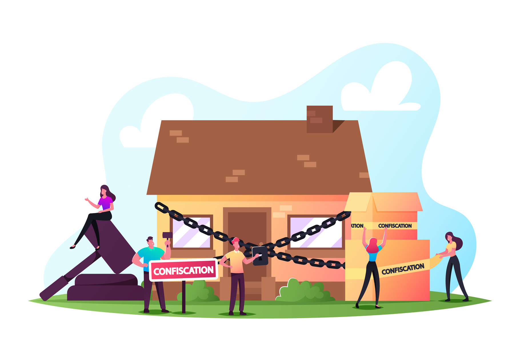 Characters Foreclosure in Real, a Work Illustration by Double Bubble