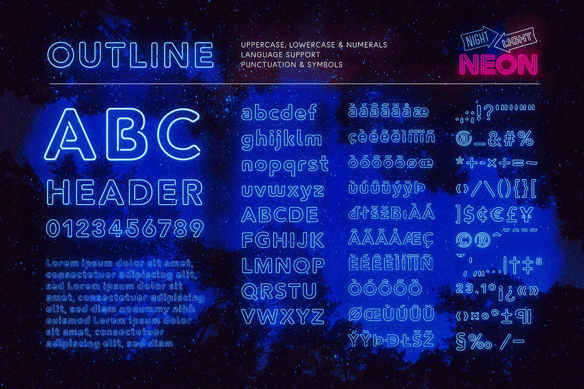 Retro Neon Font Collection, a Sans Serif Font by Wingsart Studio