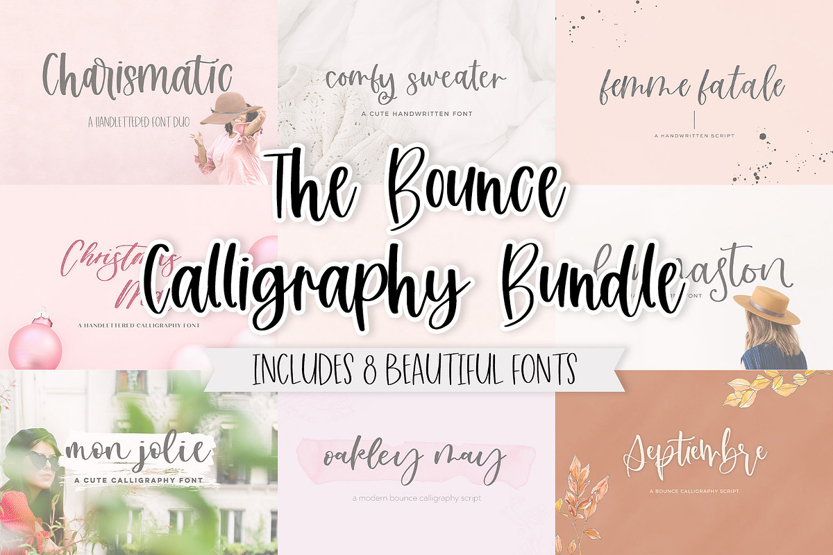 Bounce Calligraphy Font Bundle, a Script Font by Beck McCormick ...