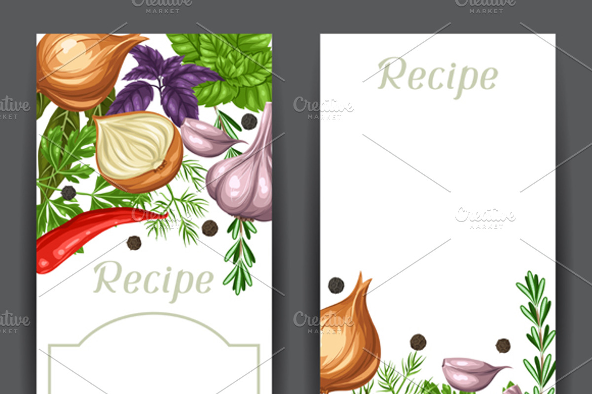 Frames with herbs and spices., a Flyer Template by incomible