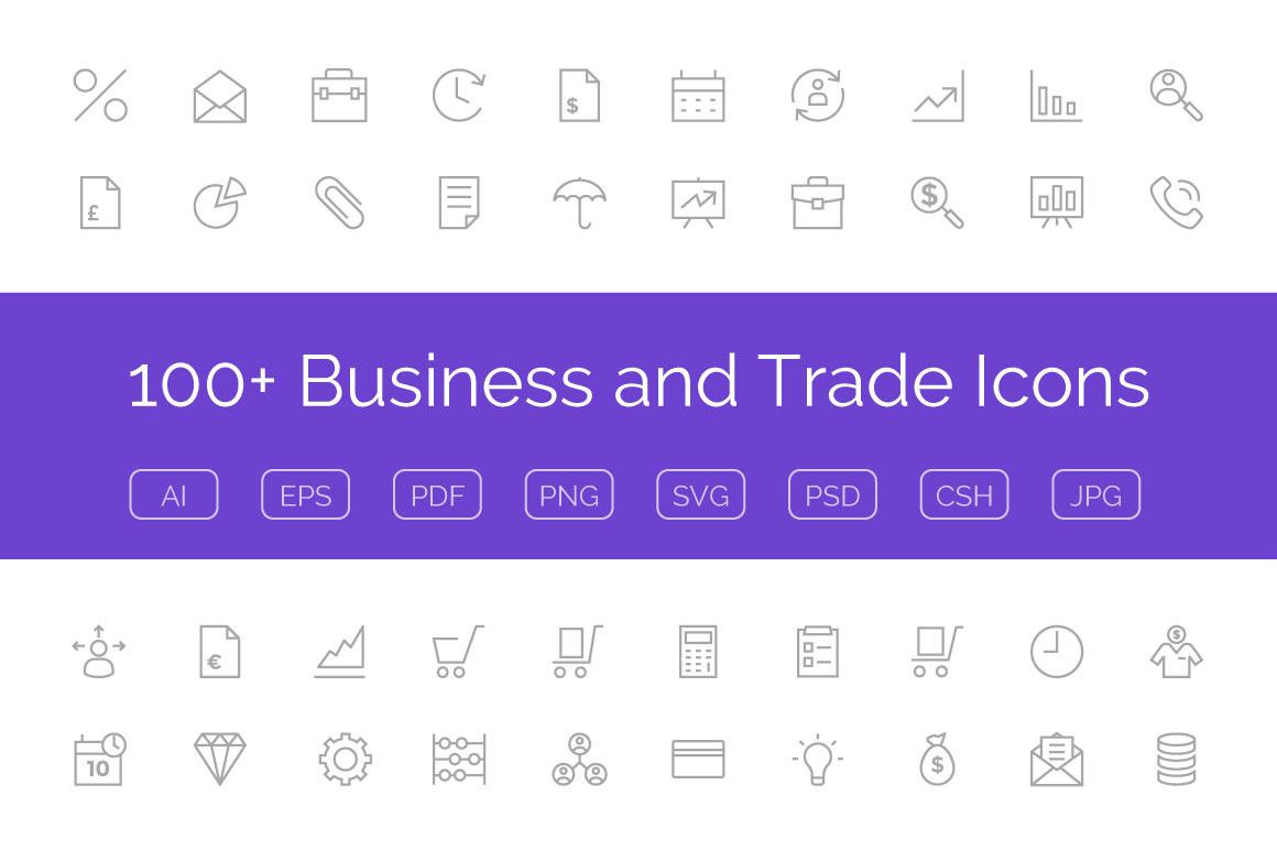 100+ Business and Trade Icons, an Outline Icon by Vectors Market ...