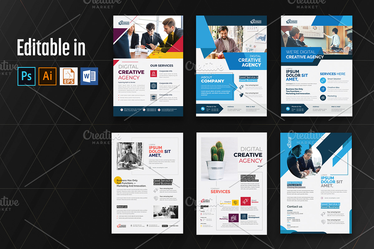 Flyer Bundle, a Flyer Template by Cristal Pioneer