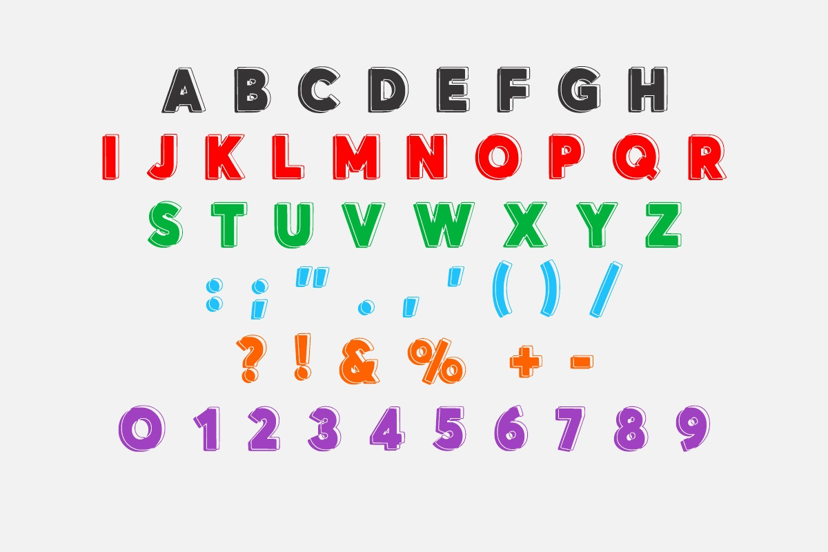 Kids Outline font, a Handwritten Font by Infinity art Studio