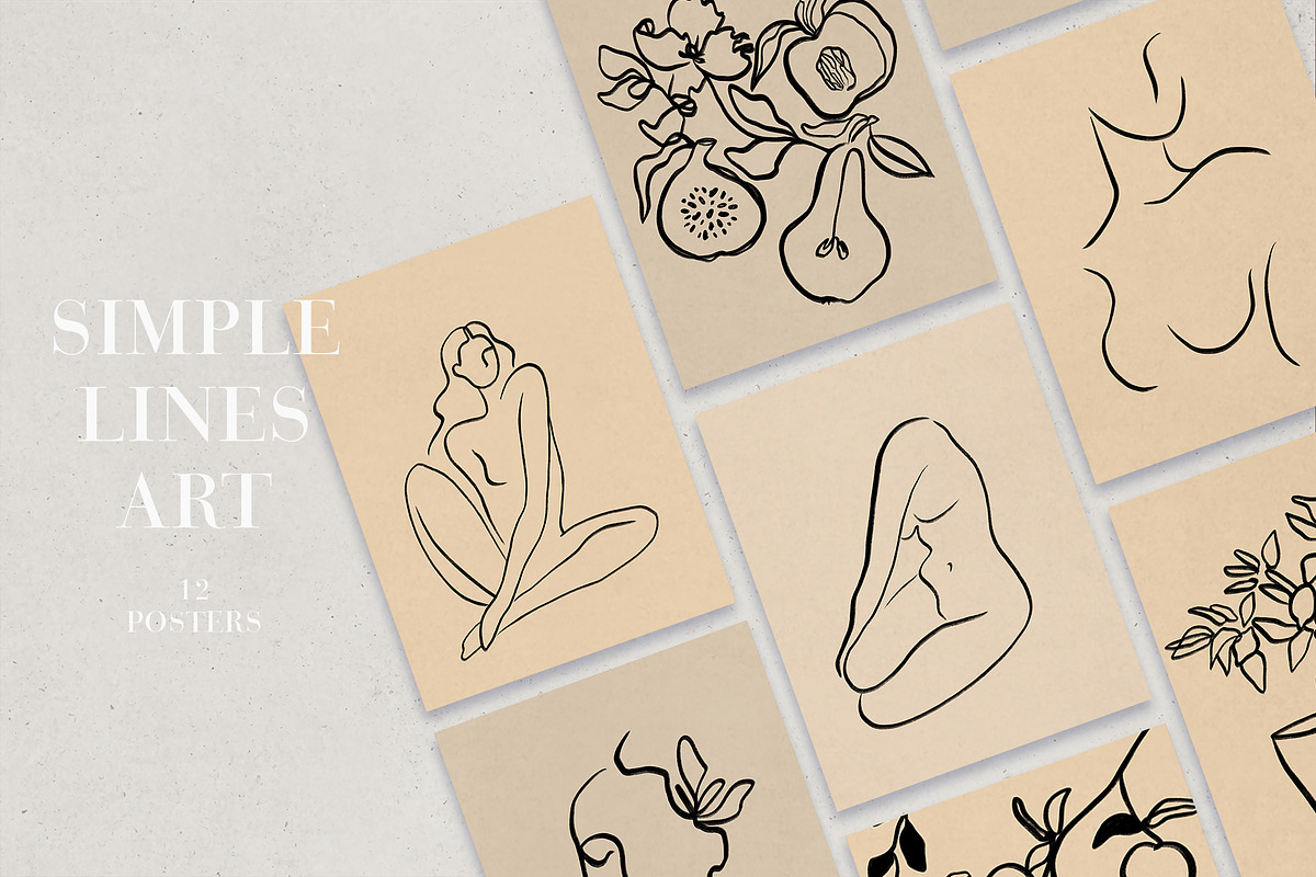 12 Simple Lines Posters, a Decorative Illustration by Miracles Everywhere