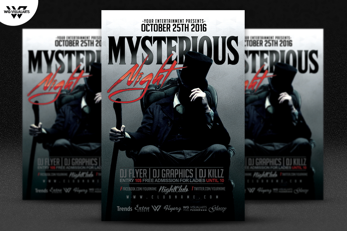 MYSTERIOUS DARK Flyer Template, a Flyer Template by WG DESIGN