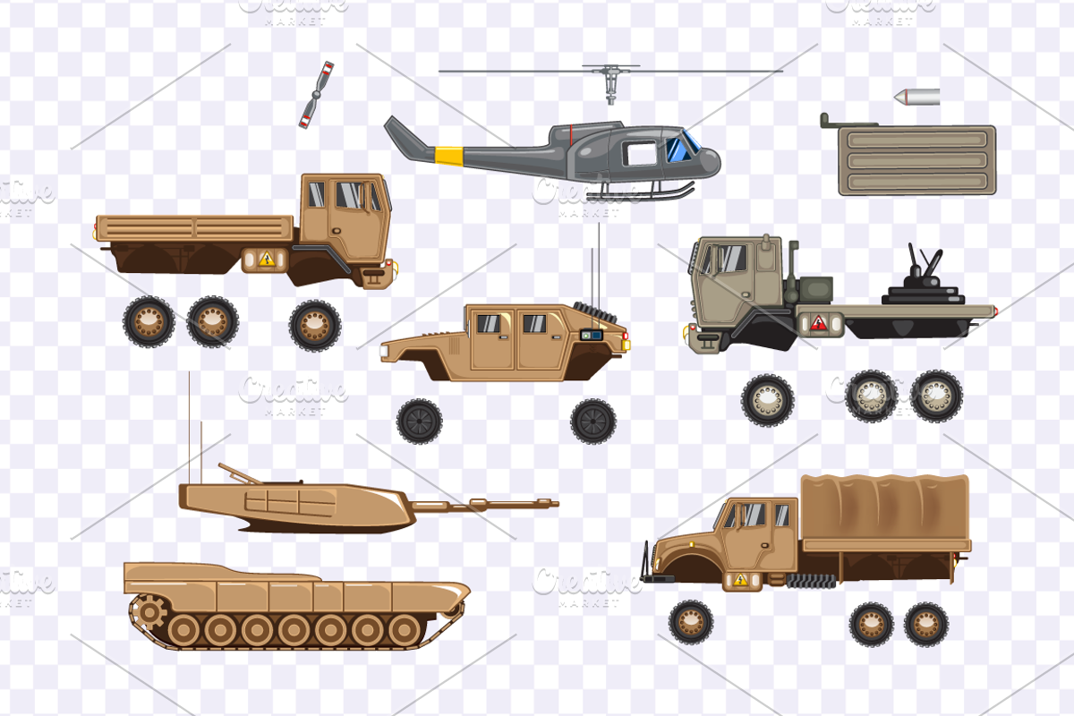 Military Vehicles, an Object Graphic by yurakr