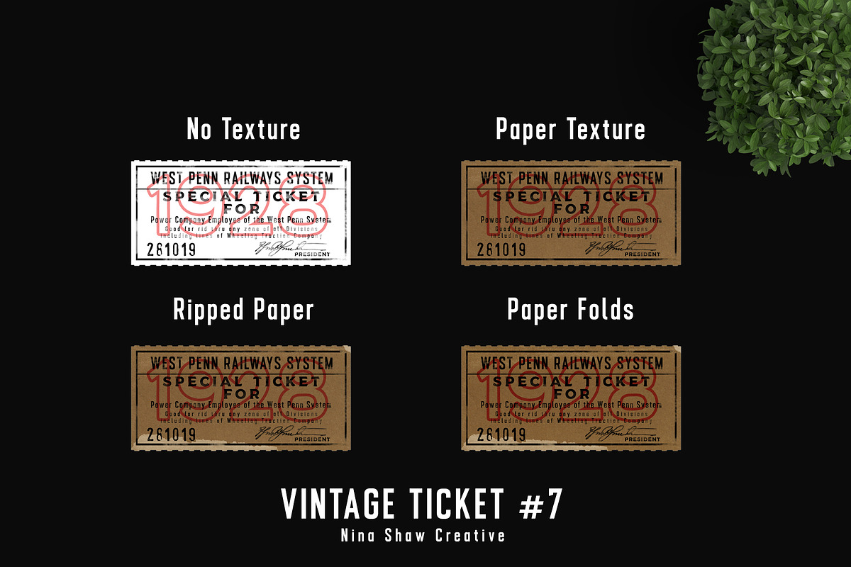 Vintage Ticket Templates Pack, an Advertising Mockup by Nina Shaw