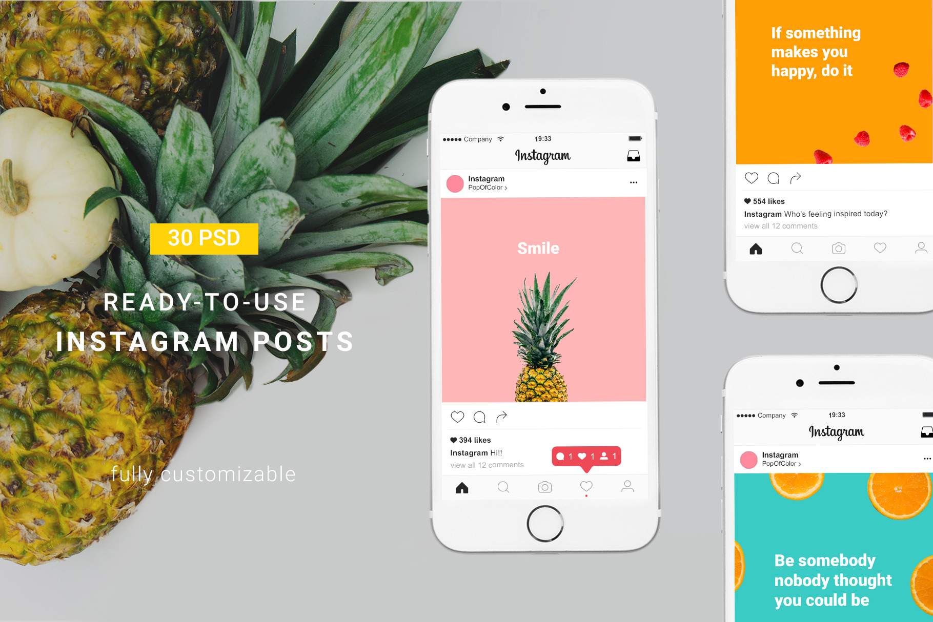 Pop of Color Instagram pack, a Social Media Template by LarisaDeac