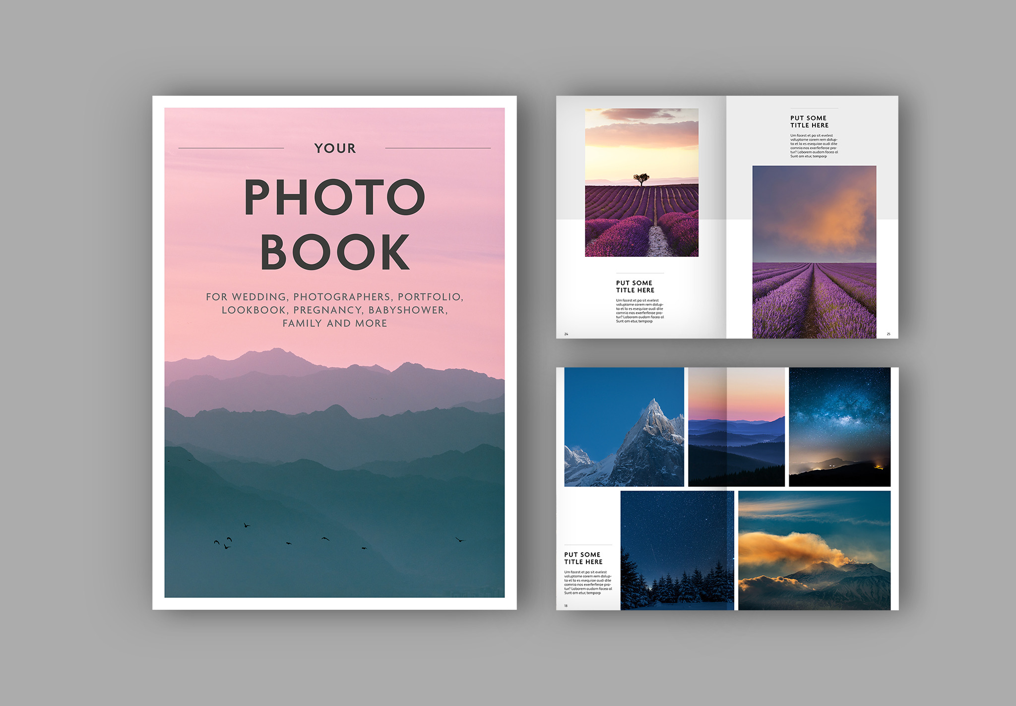 Photo Album Book Layout (A4+US), a Brochure Template by tomsarraipodesign