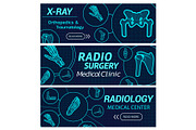Radiology medical X-ray banners, a Healthcare Illustration by Vector ...