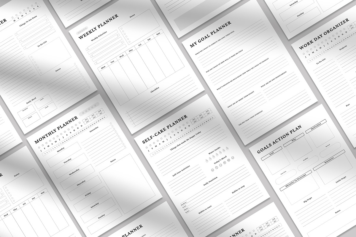 Ultimate Planner Bundle and Journal, a Stationery Template by Design Zone