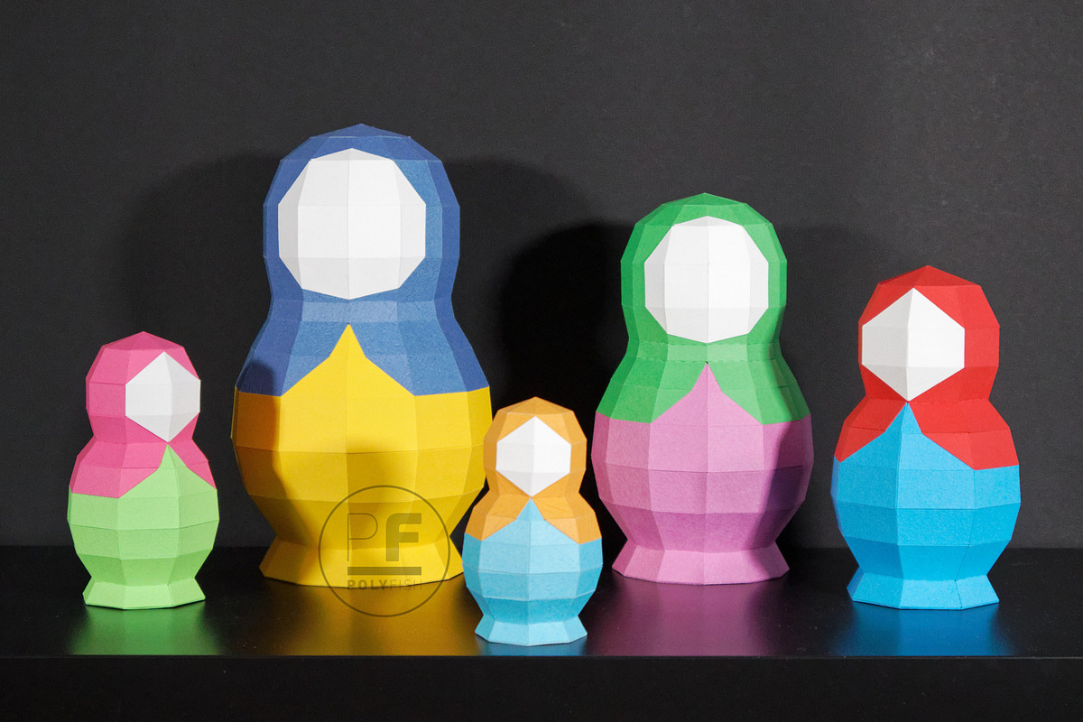 DIY Matryoshka 3D model template, a Graphic by PolyFish
