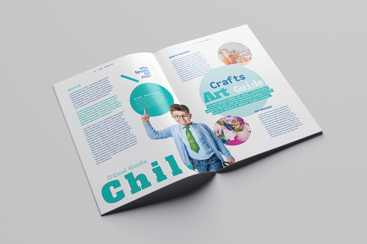 Kids Magazine Template, a Magazine Template by Designsoul14