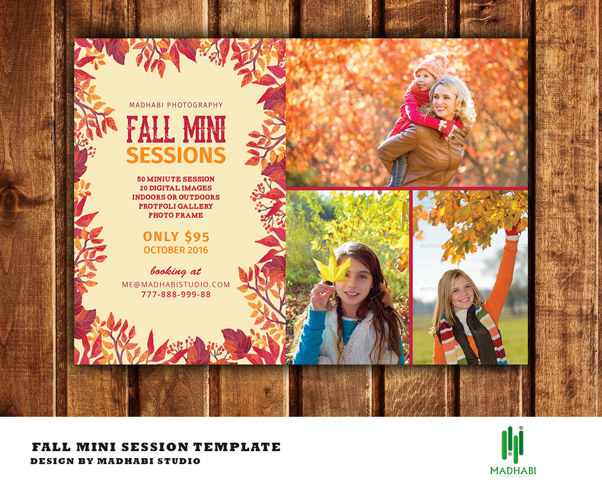 Fall Mini Session Template, a Flyer Template by Madhabi Studio