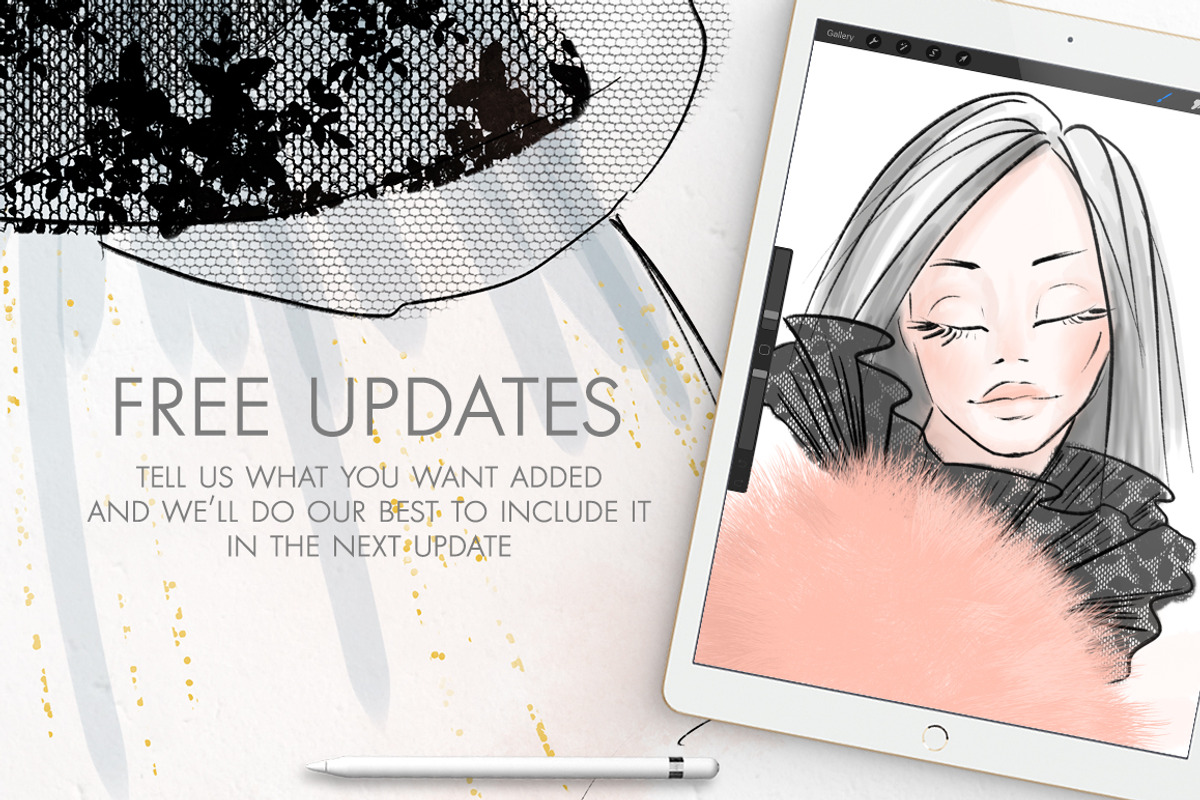 Procreate Fashion Illustration Set, a Brush Add-On by Wonderbox Creative