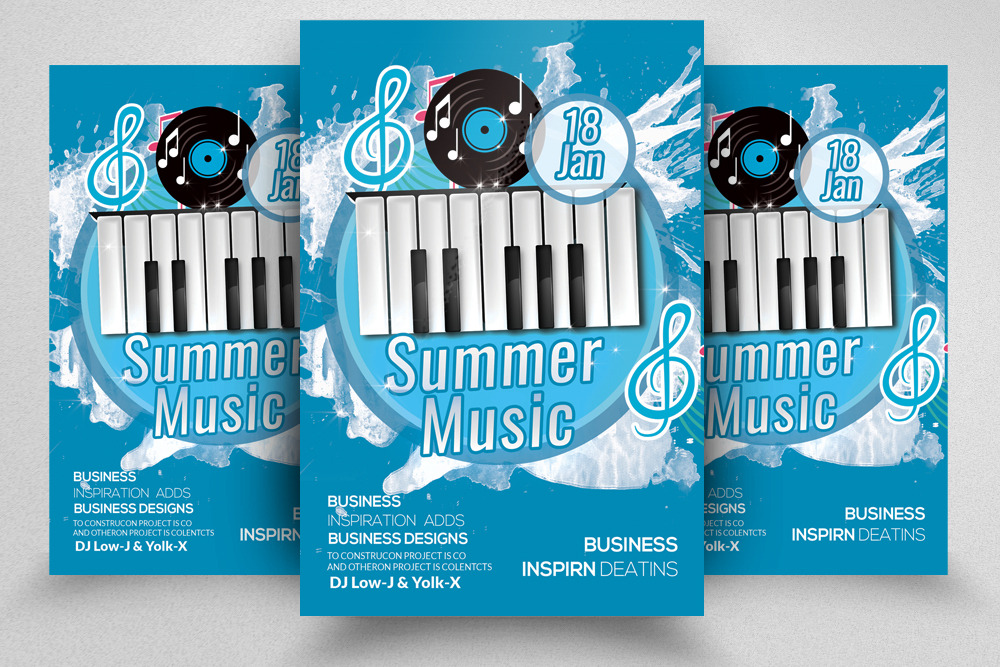 Summer Music Flyer Template, a Flyer Template by Psd Templates