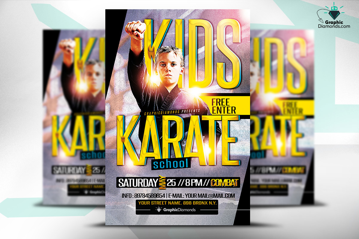 Kids karate Flyer Template, a Flyer Template by GraphicDiamonds