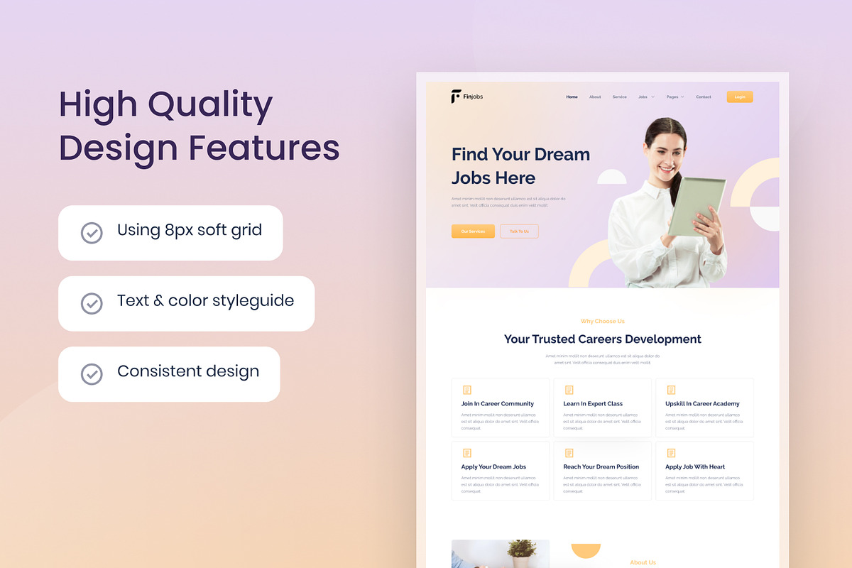 Human Resource Website Template, an UI Kit Template by Kreativ Space