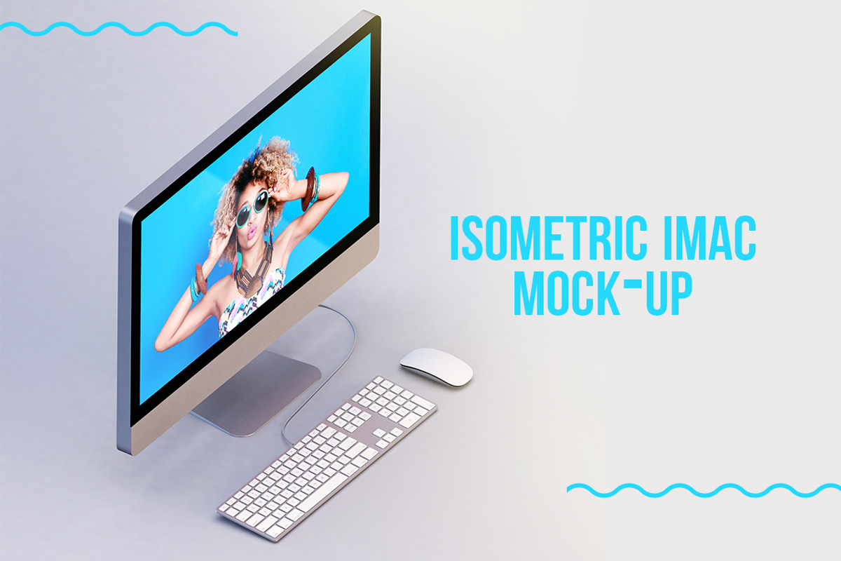 Imac Isometric Mock-up, a Mac Mockup by graystudio