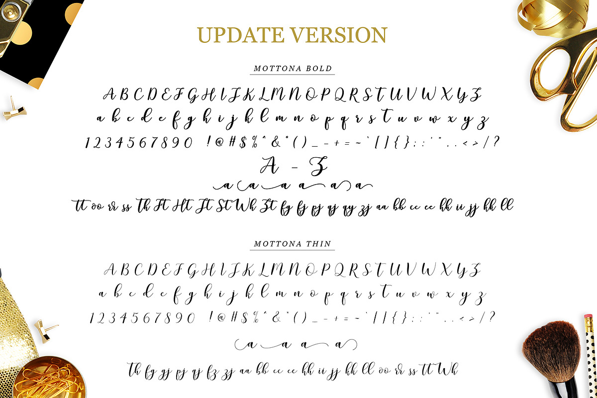 Mottona Script Font, a Script Font by Barland Design