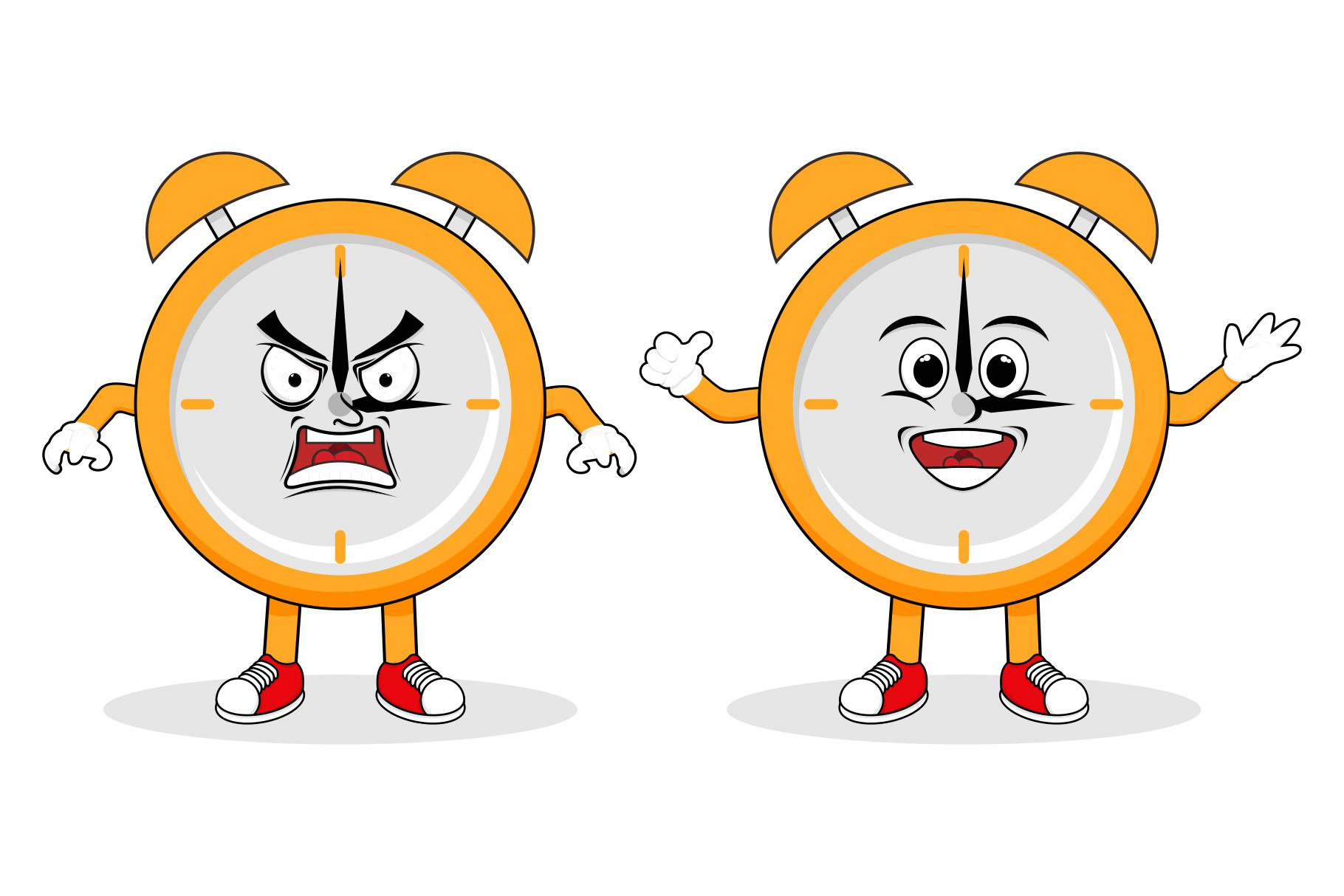 Clock Character set flat style, a Sport Illustration by REDVY CREATIVE