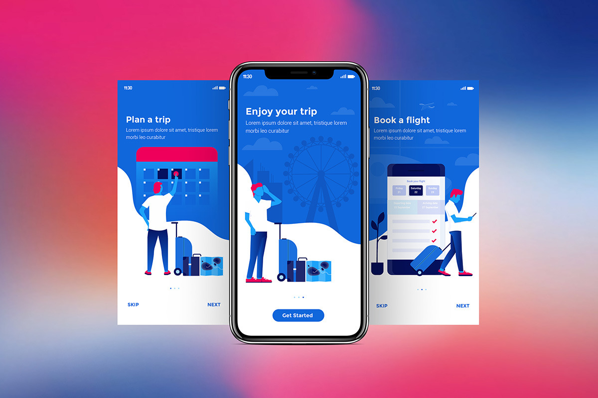 Modern app screen template, a Templates & Theme by Creative Graphics