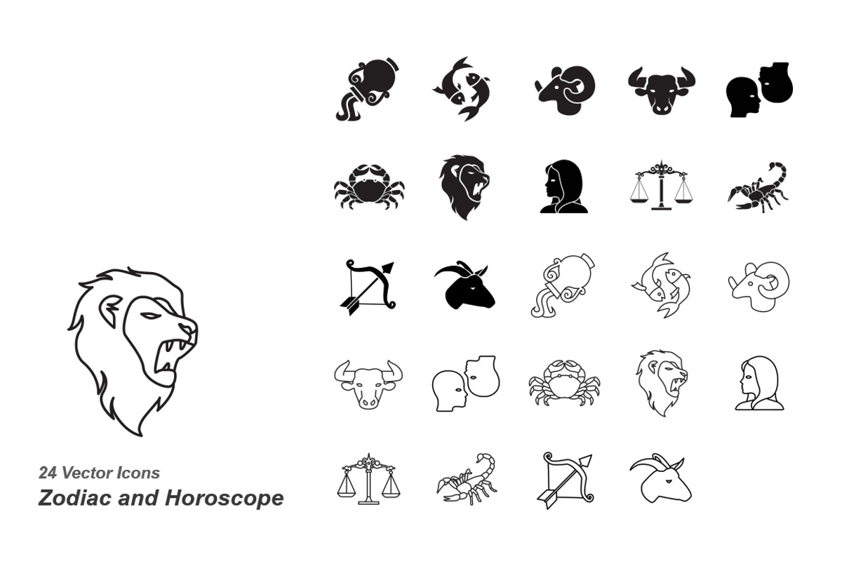 Zodiac and Horoscope vector icons, an Icon by Jisun Park
