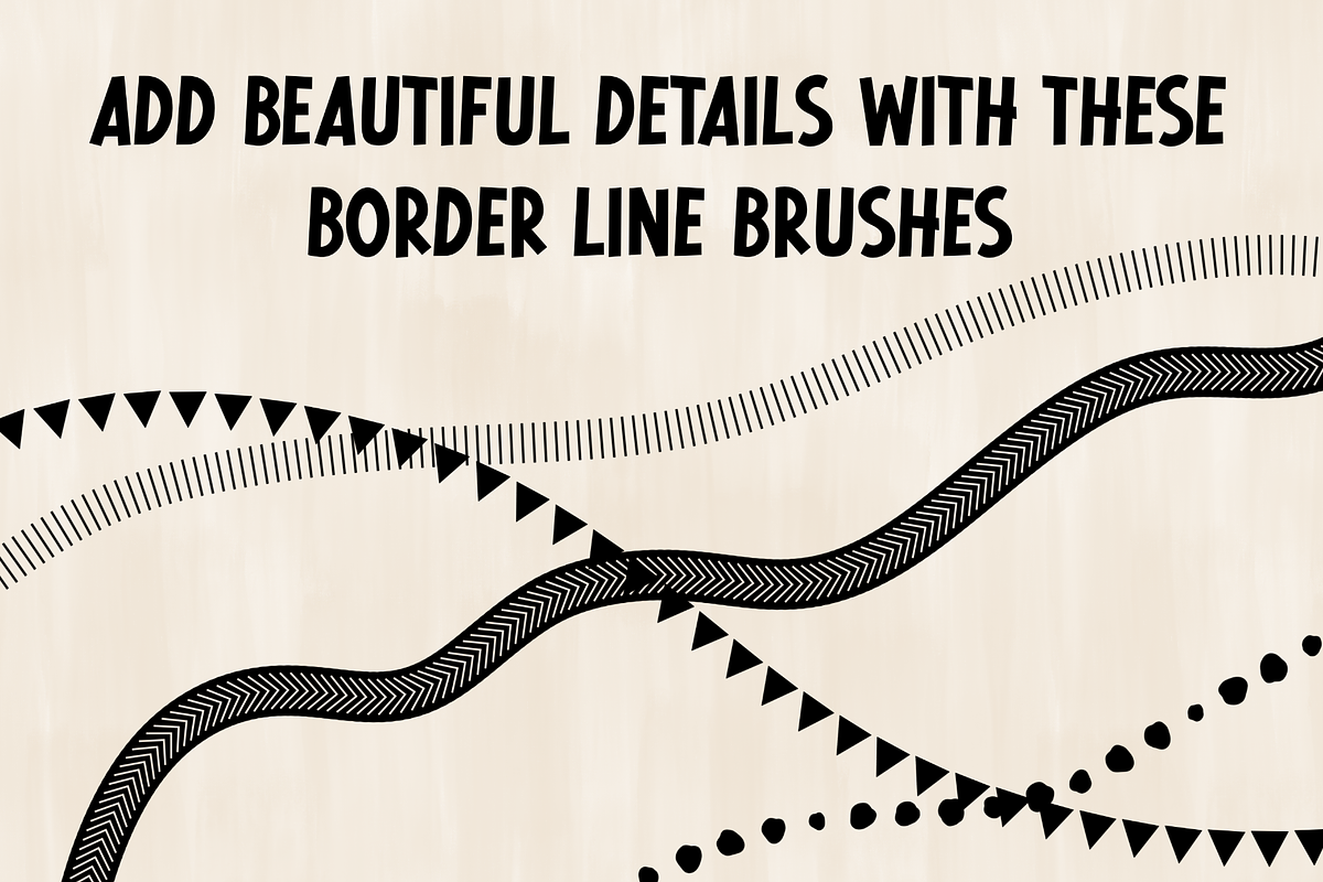 Borders | Line brushes for Procreate, a Brush Add-On by Design av MAD | Creative Market