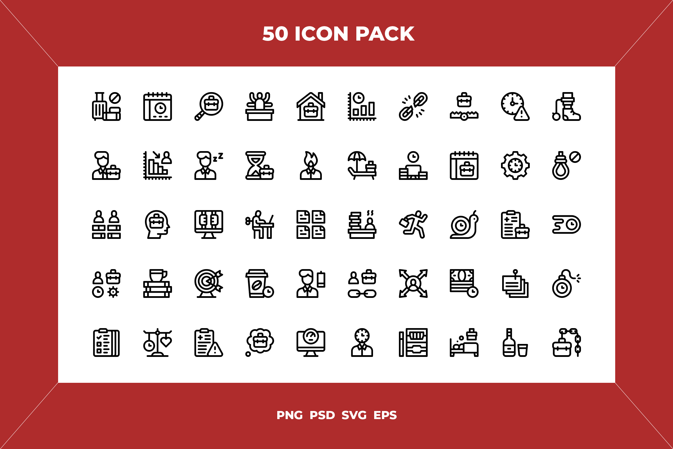 Overworked icons | Outline Icons ~ Creative Market