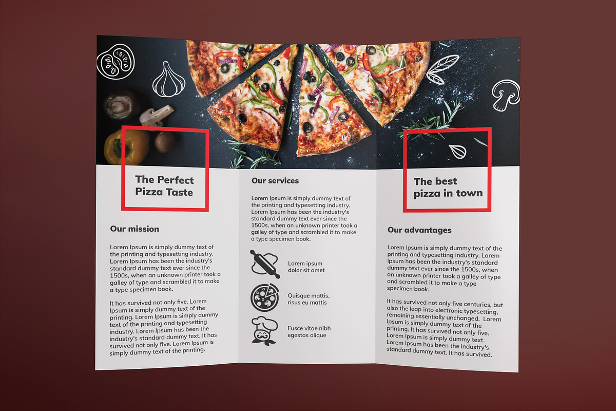 Pizza Brochure Trifold, a Brochure Template by TemplatesNow!
