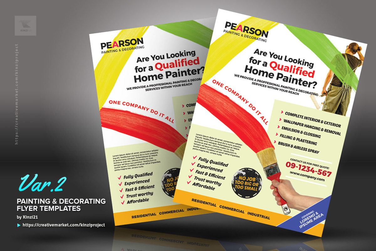 Painting & Decorating Flyers, a Flyer Template by kinzi21