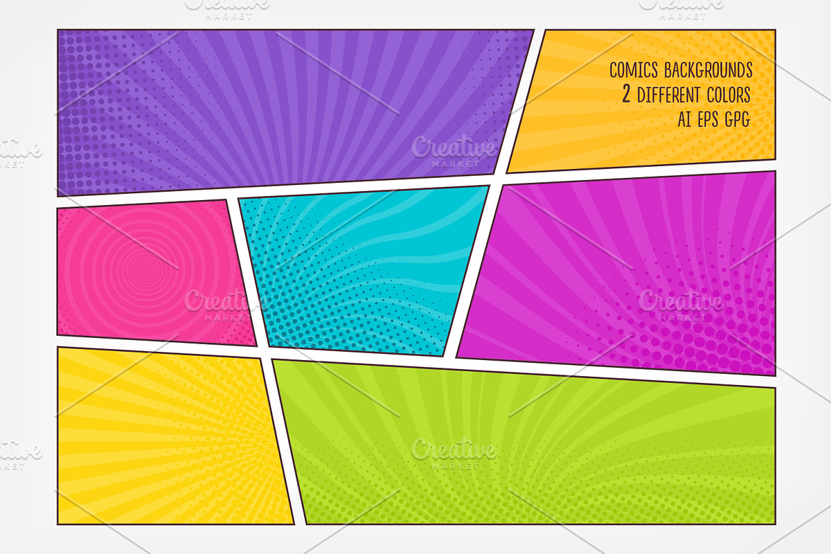 Horizontal comics background, a Decorative Illustration by Good Studio
