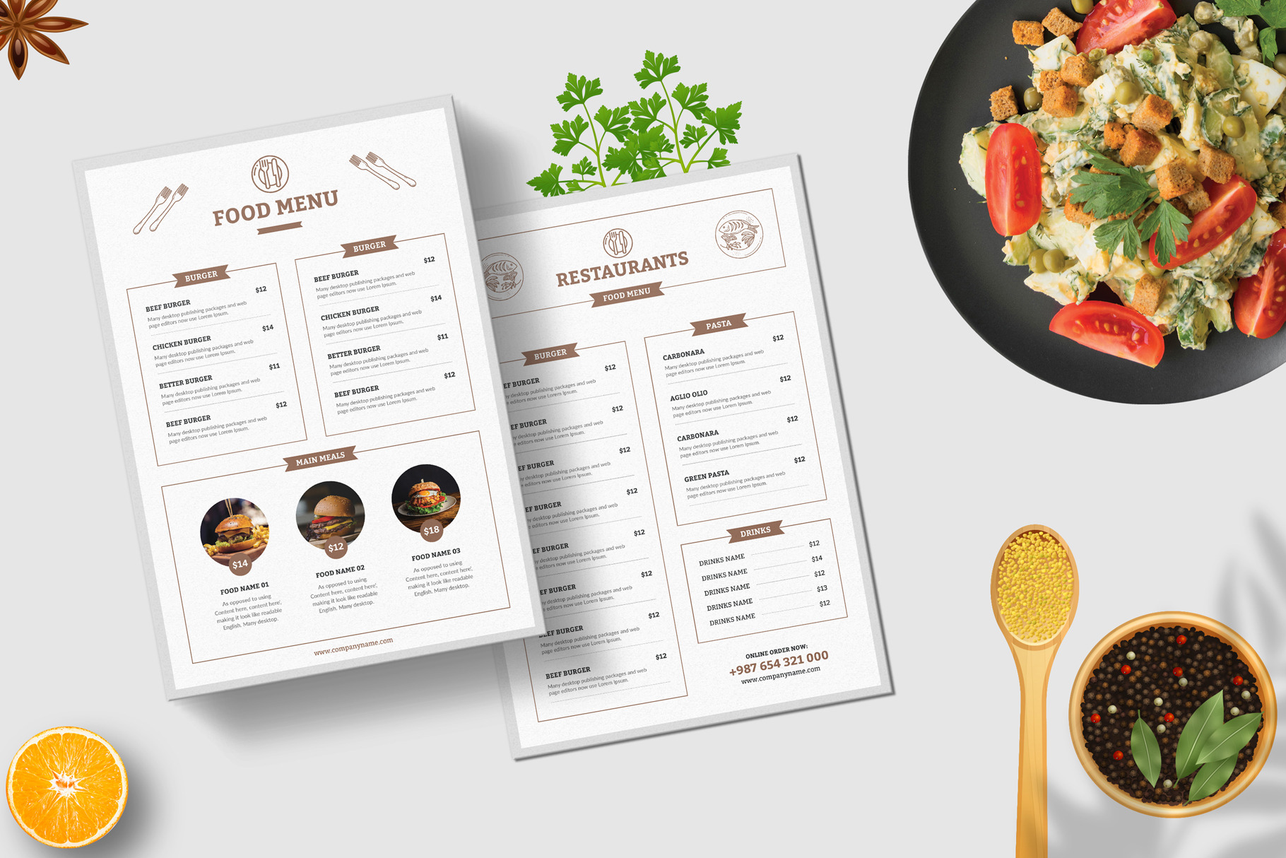Food Menu Template | Creative Market