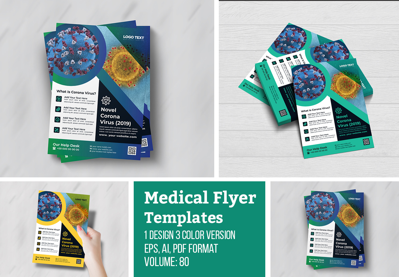 Corona Virus Medical Flyer Template, a Flyer Template by MRI STUDIO