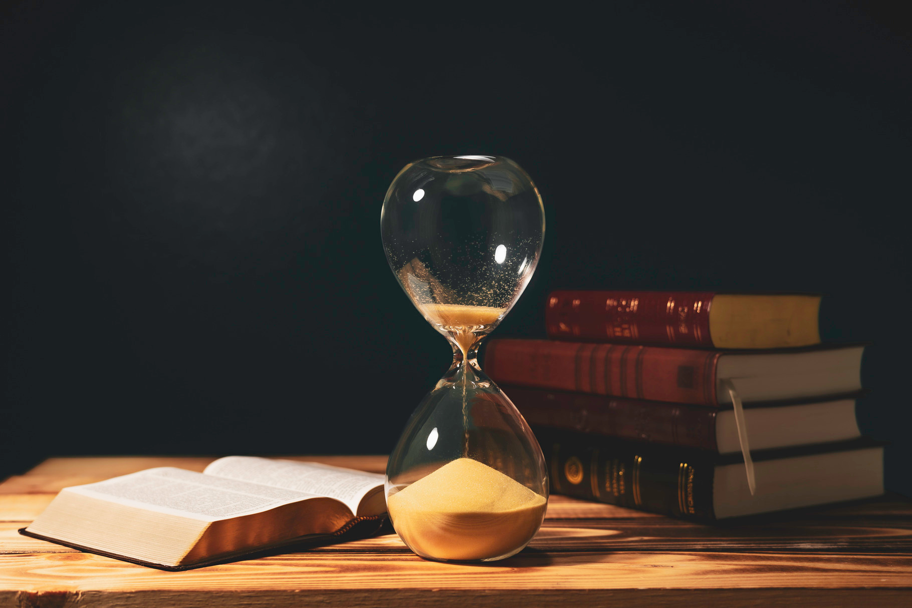 Vintage hourglass with open Bible, an Abstract Photo by Javier Art ...