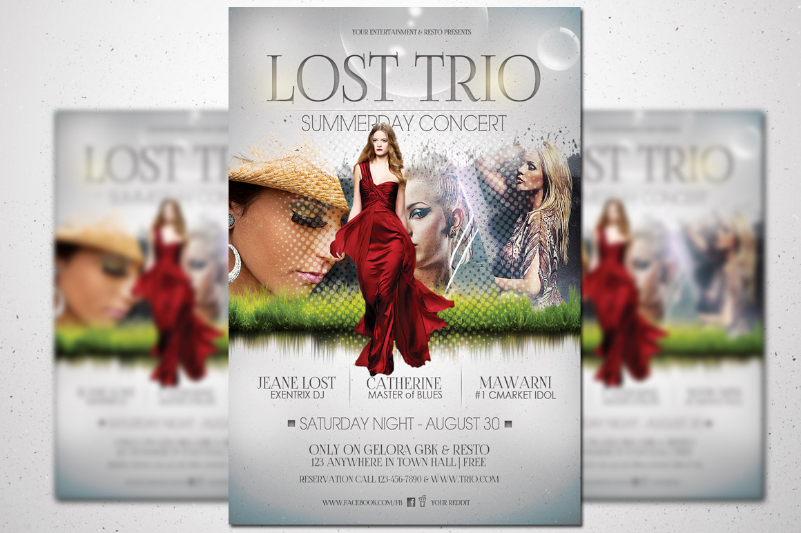 Lost Trio Flyer - Summer Vaganza, a Flyer Template by Flyer King