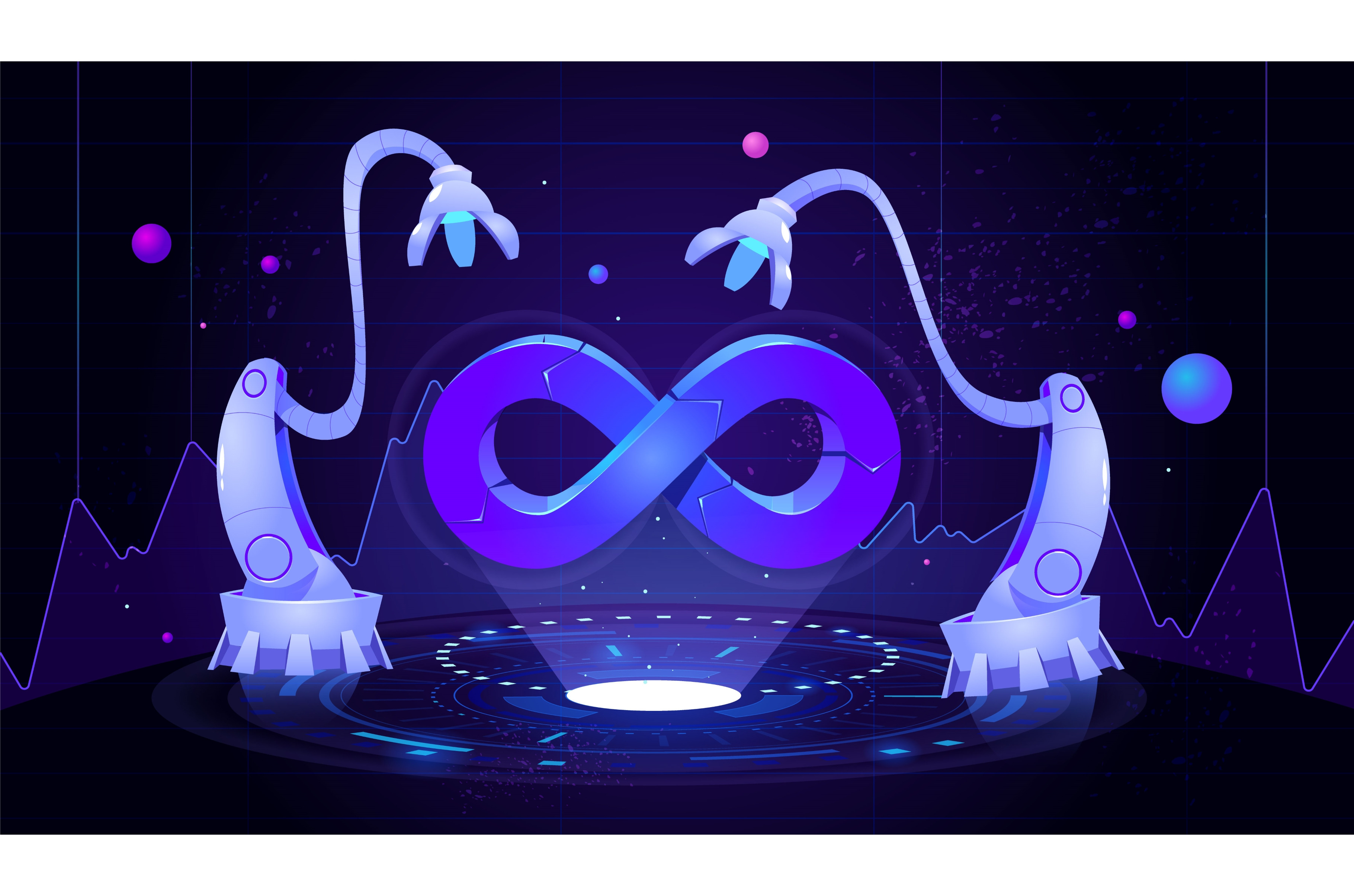 Cartoon illustration of DevOps, a Technology Illustration by art PVP ...