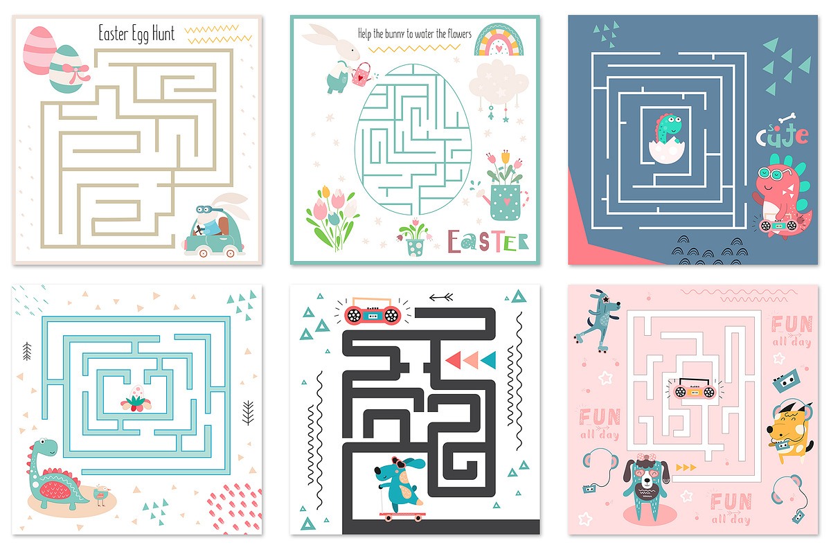 Activities for kids Mini games, an Education Illustration by Nursery Art