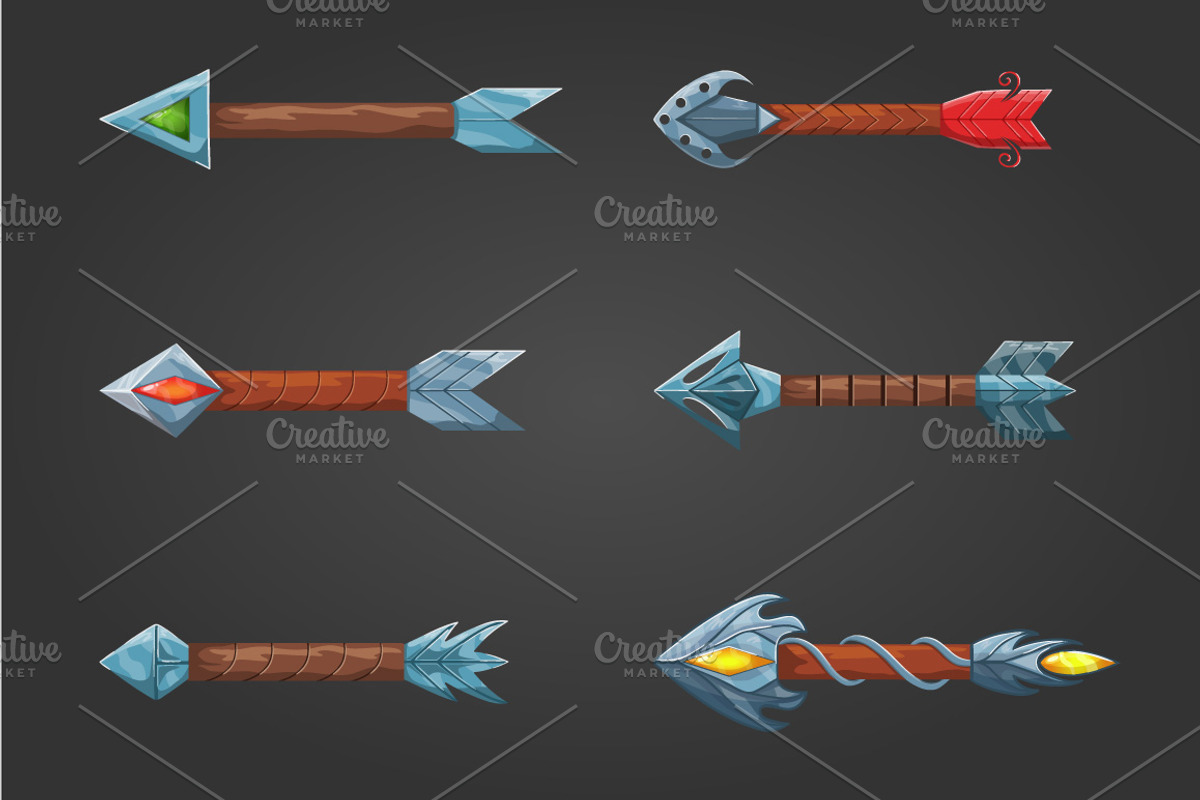 Set of fantastic cartoon arrows, a Templates & Theme by RybakovaAnn