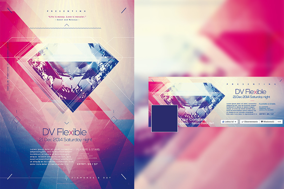 Diamond Night Party 4 Posters, a Flyer Template by Creatsy