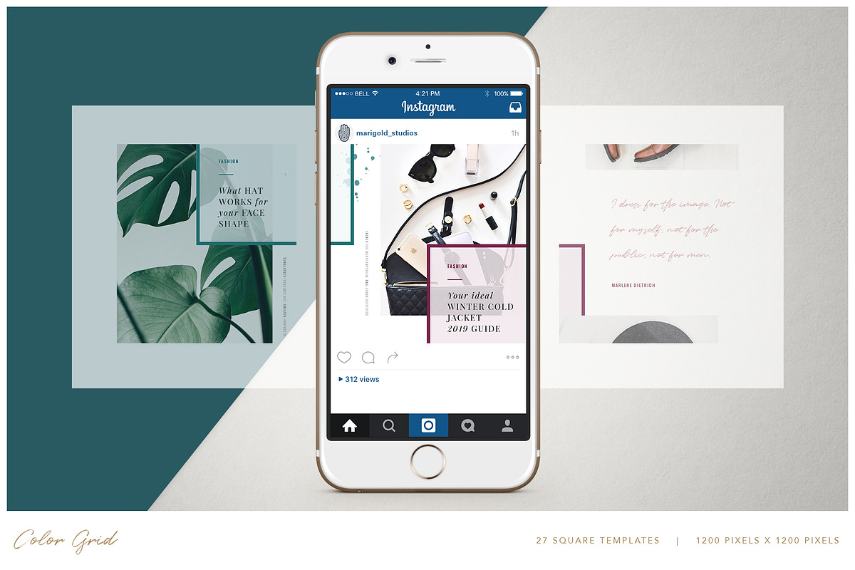 THE GRID | Instagram Posts Layout, a Social Media Template by Marigold ...
