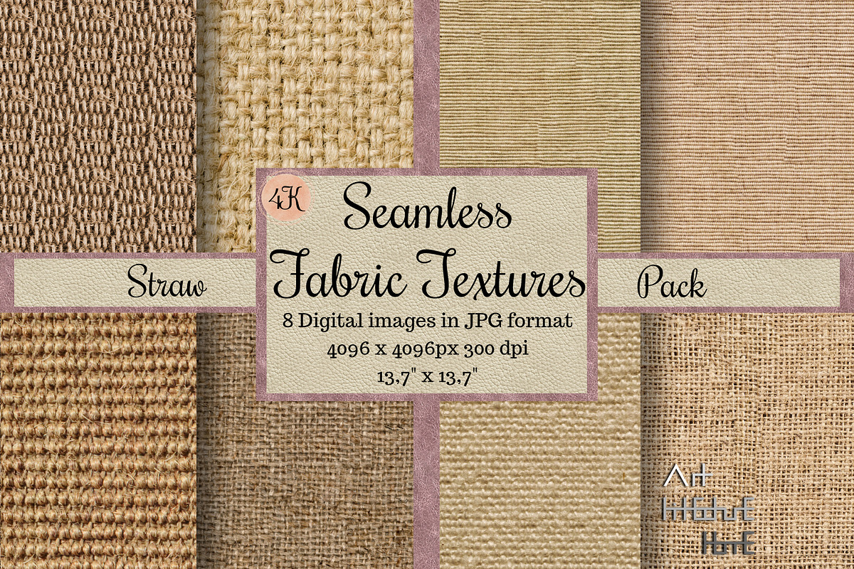 Seamless Straw Fabric Textures, wool