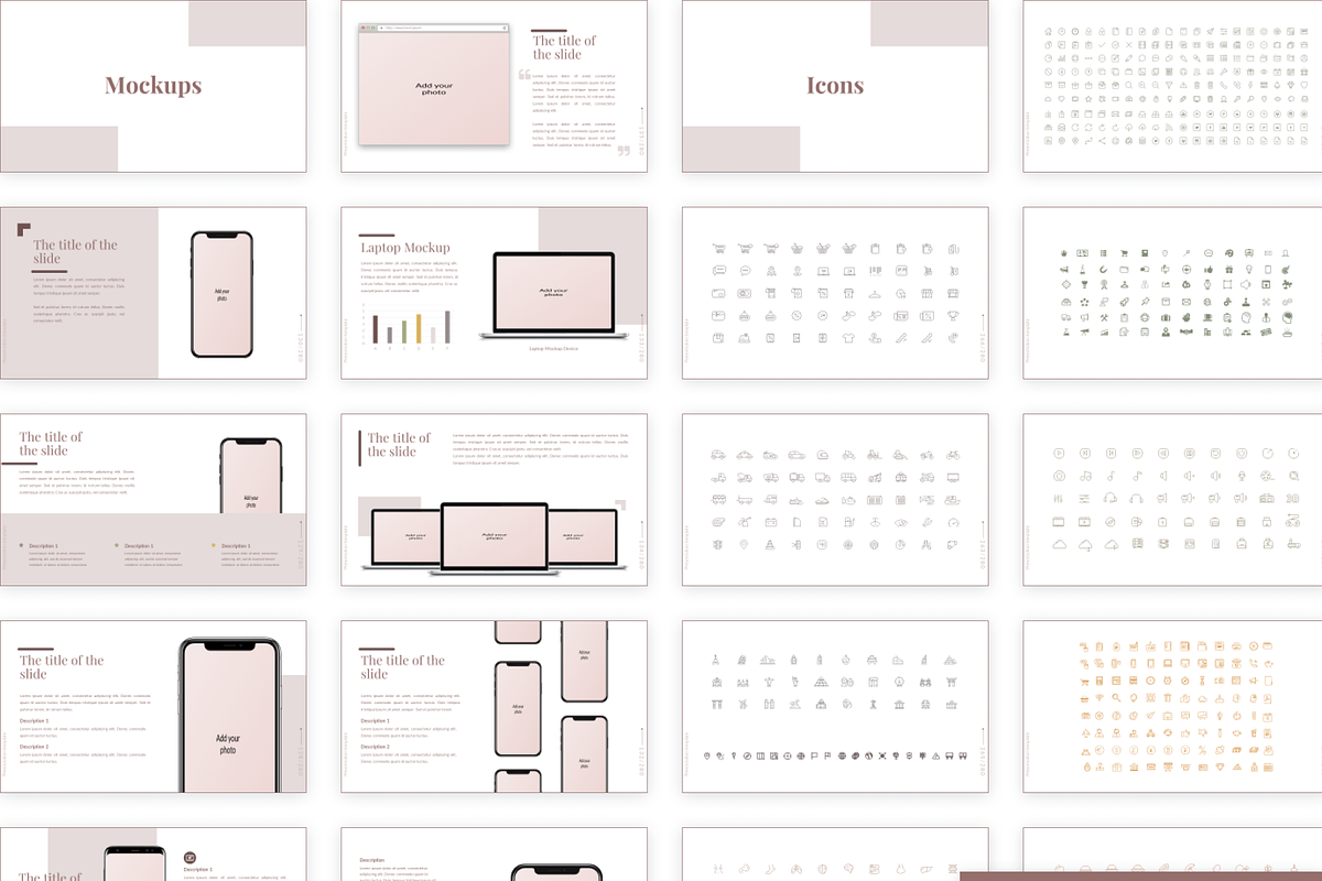 Beige presentation template, a Presentation Template by KaluginaWEB
