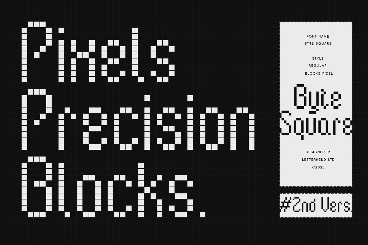 Byte Square Pixel Typeface, a Sans Serif Font by Letterhend Studio