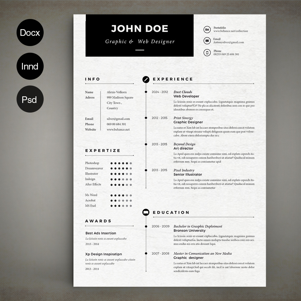 Simple Resume, a Resume Template by Estartshop | Creative Market